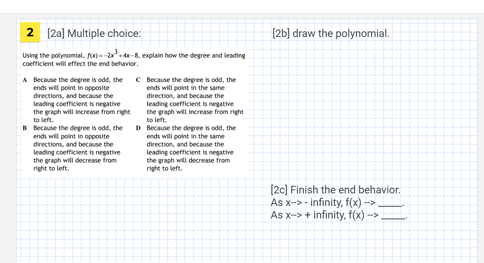 Solved 2 [2a] Multiple choice: [2b] draw the polynomial. | Chegg.com