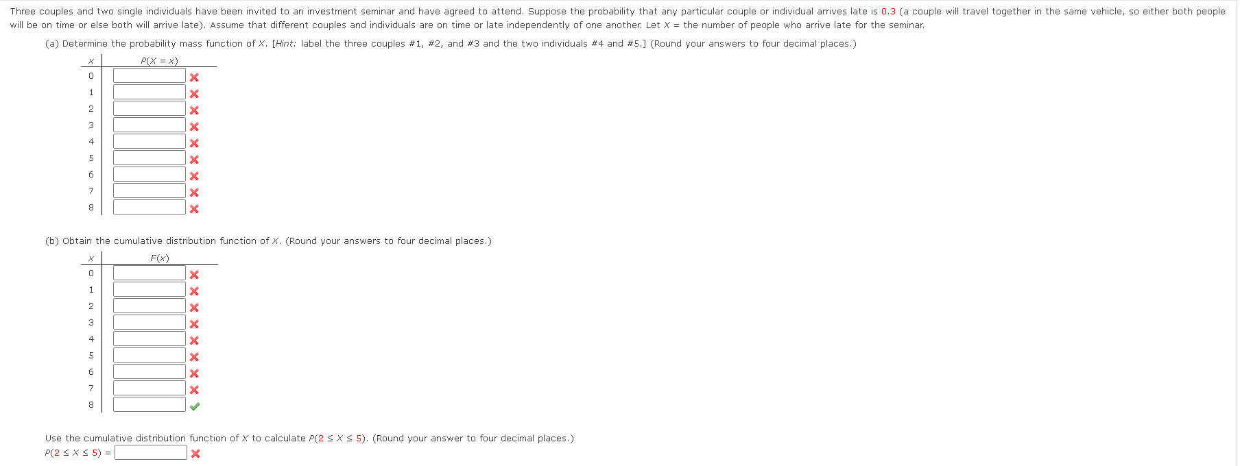 Solved (a) ﻿Determine the probability mass function | Chegg.com