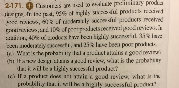Solved Customers are used to evaluate preliminary product | Chegg.com