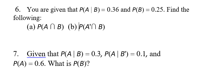 Solved 1. P(A)=0.45,P(B)=0.25, and P(A∩B)=0.35, find the | Chegg.com