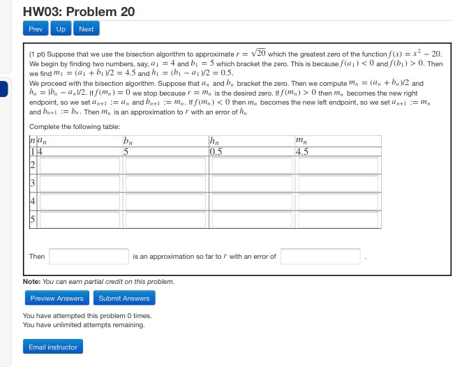 Solved HW03: Problem 20 Prev Up Next (1 pt Suppose that we | Chegg.com