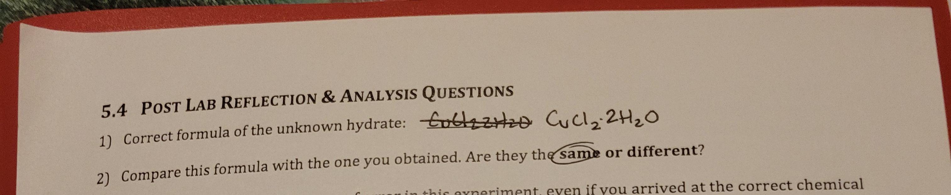 5.4 Post LAB REFLECTION & ANALYSIS QUESTIONS 1) | Chegg.com