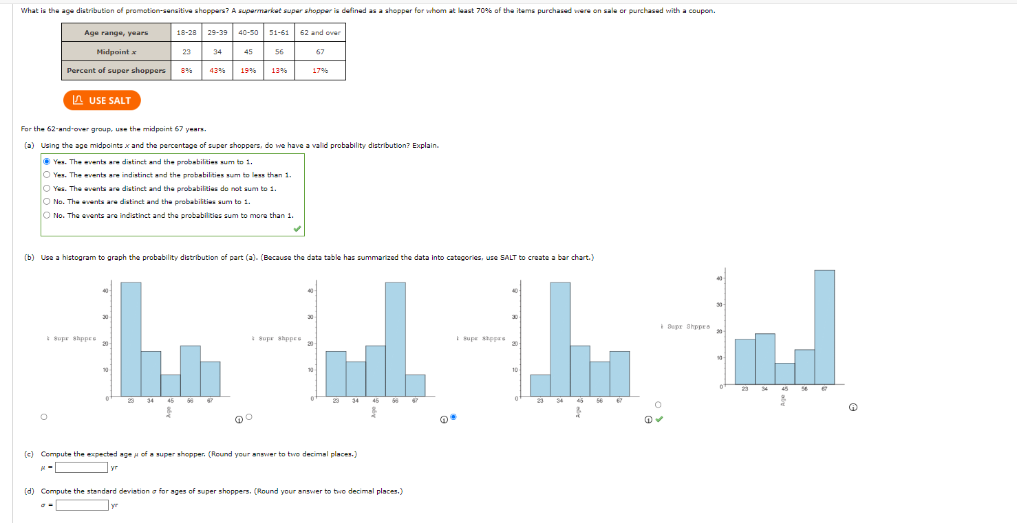 Solved For the 62 -and-over group, use the midpoint 67 | Chegg.com