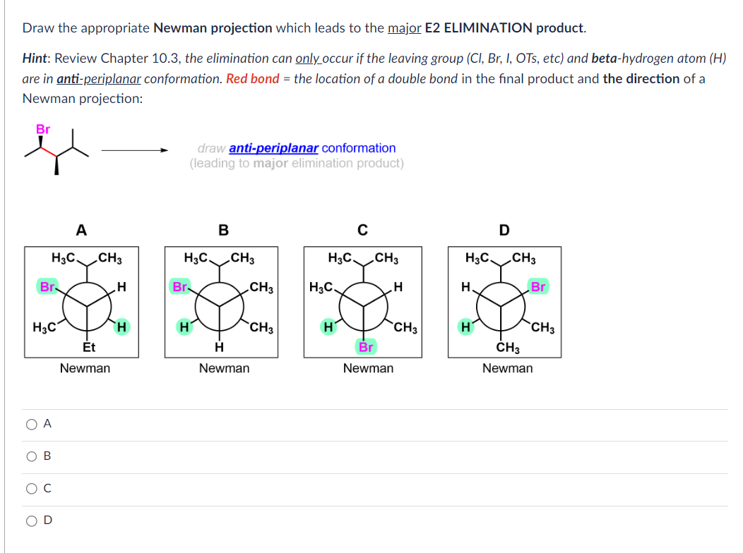 Solved Draw the appropriate Newman projection which leads to | Chegg.com Solved Draw the appropriate Newman projection which leads to | Chegg.com