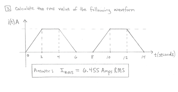 3 Calculate the rms value of the following waveform | Chegg.com