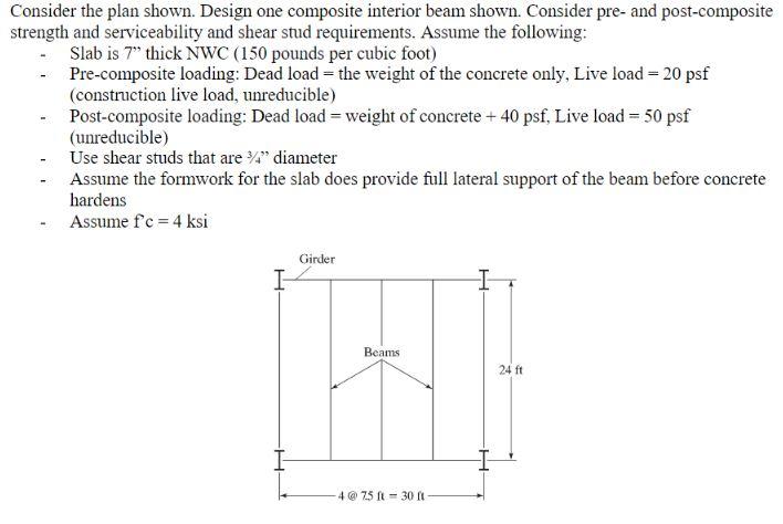 Solved Consider the plan shown. Design one composite | Chegg.com