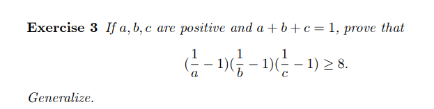 Solved Exercise 3 If a, b, c are positive and a +b+c=1, | Chegg.com