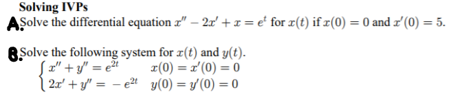 Solved Solving Ivps AŞolve The Differential Equation 2