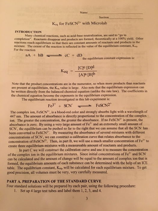 Solved Chem 1412 Prelab Name Keq of FesCN with MicroLab | Chegg.com Solved Chem 1412 Prelab Name Keq of FesCN with MicroLab | Chegg.com