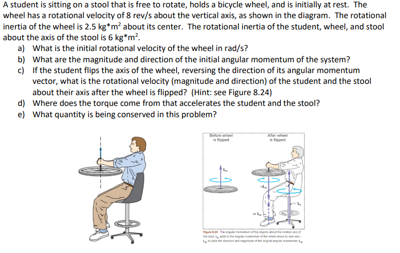 Solved A student is sitting on a stool that is free to | Chegg.com