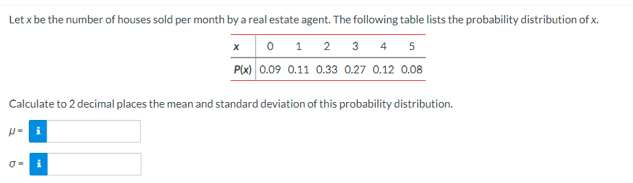 Solved Calculate to 2 decimal places the mean and standard | Chegg.com