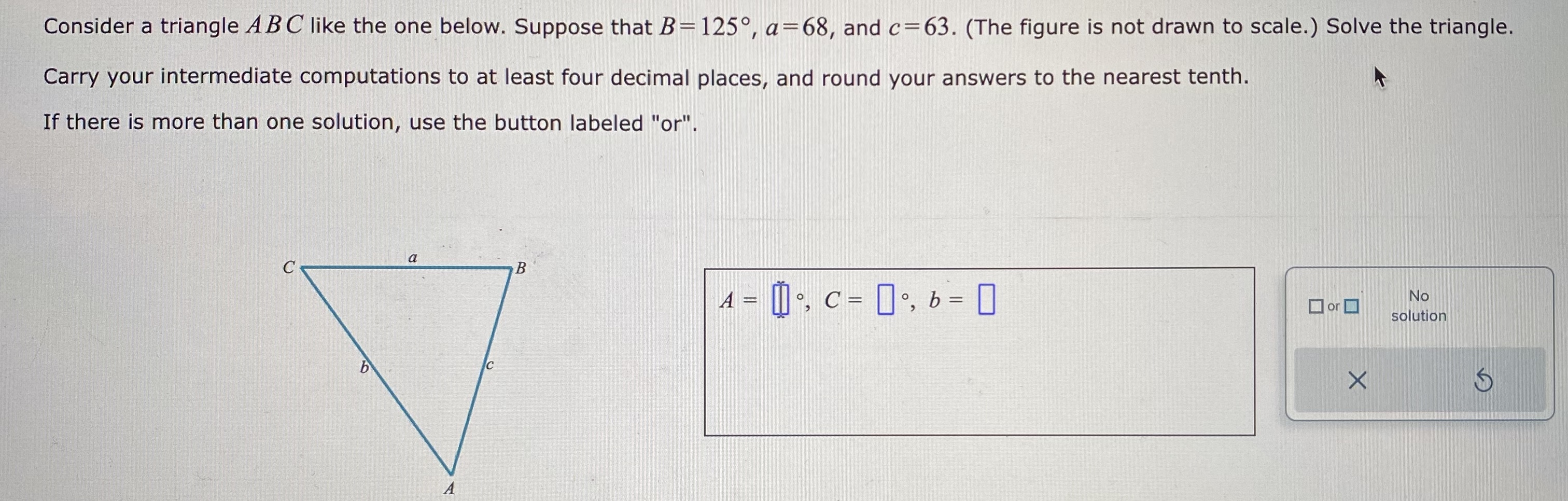 Solved Consider a triangle ABC like the one below. Suppose | Chegg.com