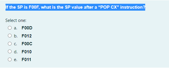 Solved With a POPA instruction, what will be the order of | Chegg.com