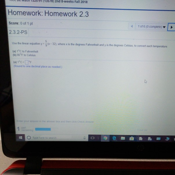 Solved t be Math 1325-91 (13578)2nd 8-weeks Fall 2018 | Chegg.com