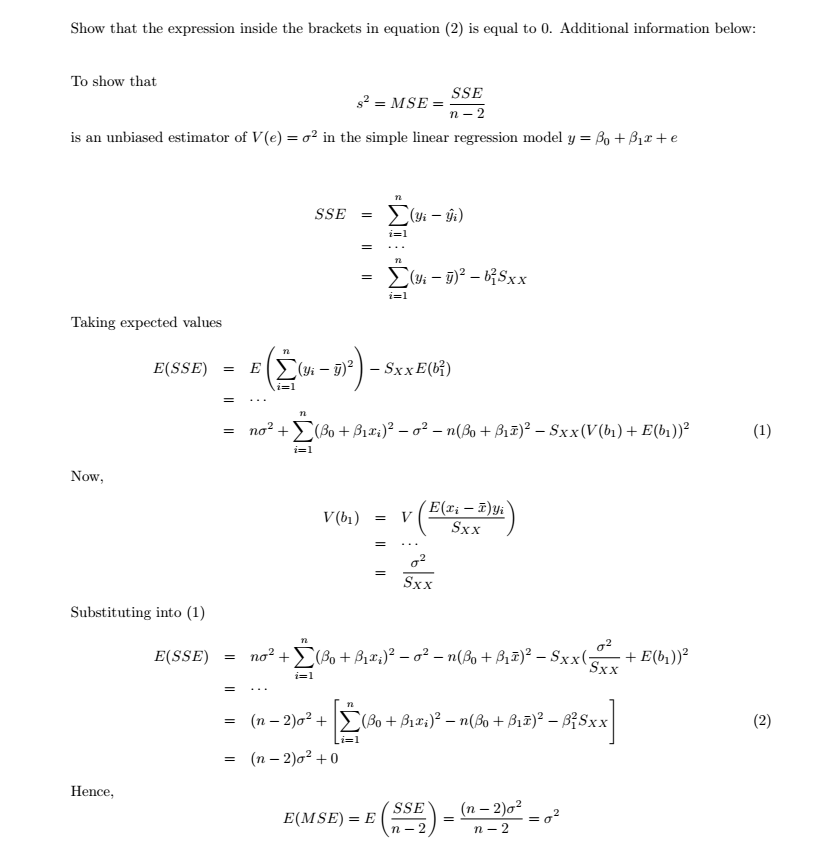 Solved Show that the expression inside the brackets in | Chegg.com