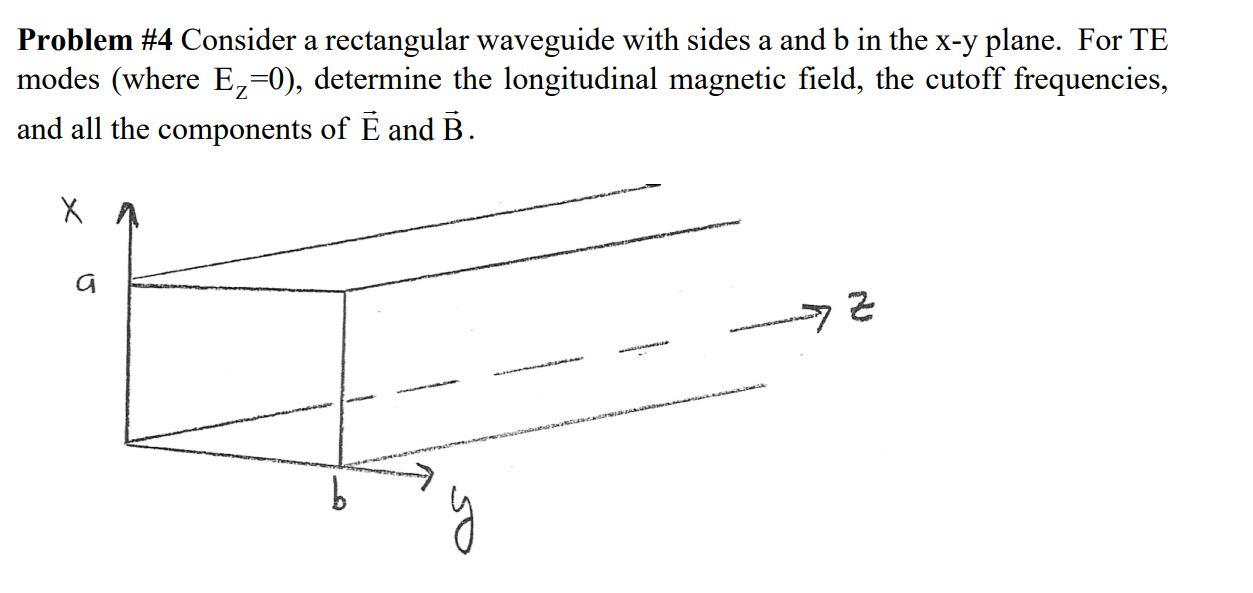 Solved Problem #2 (a) For the rectangular waveguide in | Chegg.com