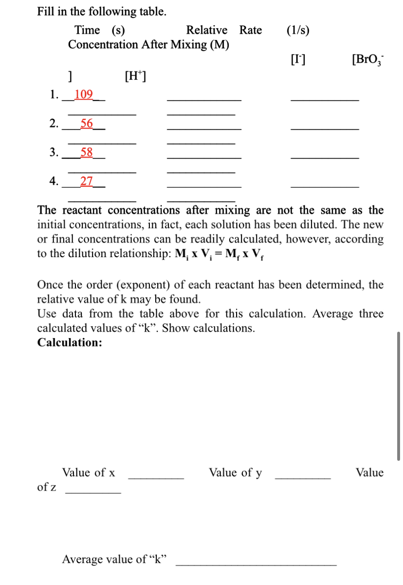 Solved 3) A chemical reaction was conducted at 4 different | Chegg.com