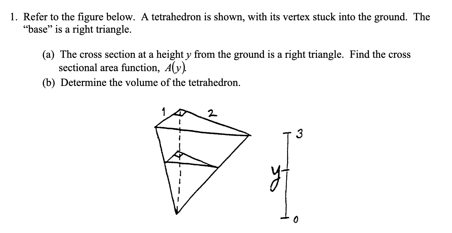 Solved 1. Refer to the figure below. A tetrahedron is shown, | Chegg.com