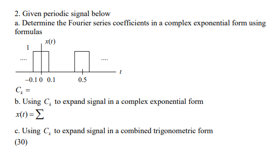 Solved 2. Given periodic signal below a. Determine the | Chegg.com