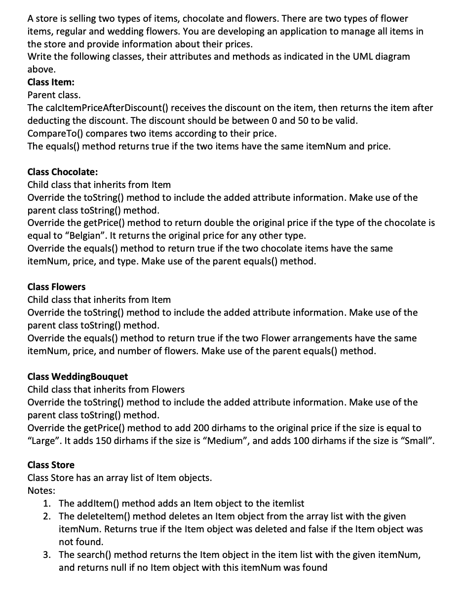 Solved What do we write mainly in the store class and | Chegg.com