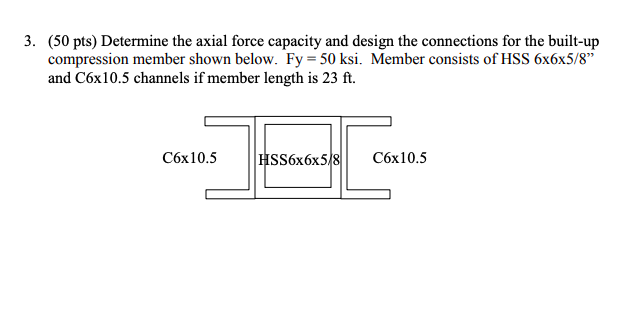 3. (50 pts) Determine the axial force capacity and | Chegg.com