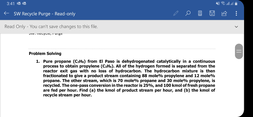 3:41 2 3 NU 't SW Recycle Purge - Read-only Read Only | Chegg.com