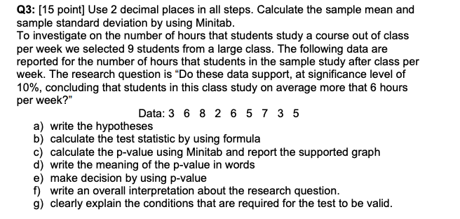 Solved Q3: [15 point] Use 2 decimal places in all steps. | Chegg.com