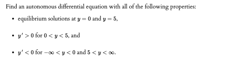 Solved Find an autonomous differential equation with all of | Chegg.com