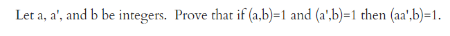 Solved Let a,a′, and b be integers. Prove that if (a,b)=1 | Chegg.com