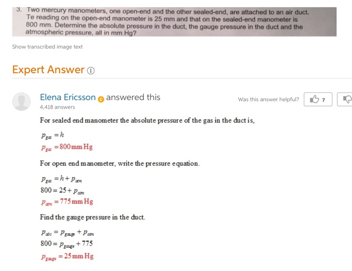 Solved can someone please explain why P=h+Patm for open | Chegg.com