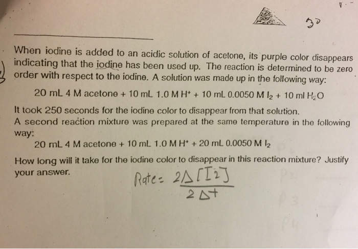 Solved When iodine is added to an acidic solution of | Chegg.com