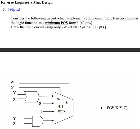 Solved Reverse Engineer a Mux Design3. [80pts.]Consider the | Chegg.com
