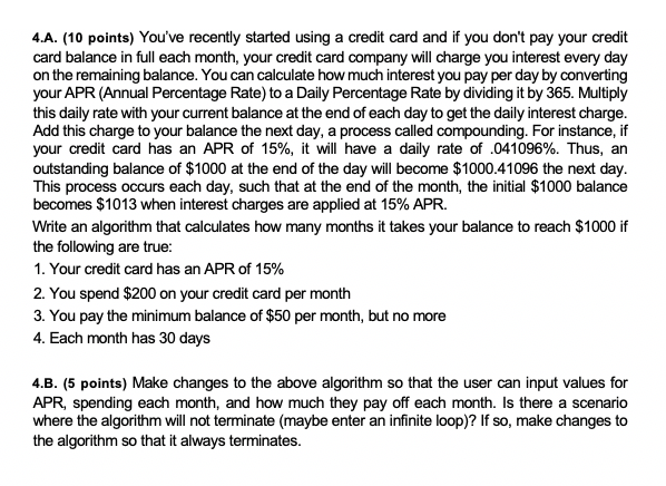 Solved 4.A. (10 points) You've recently started using a | Chegg.com Solved 4.A. (10 points) You've recently started using a | Chegg.com