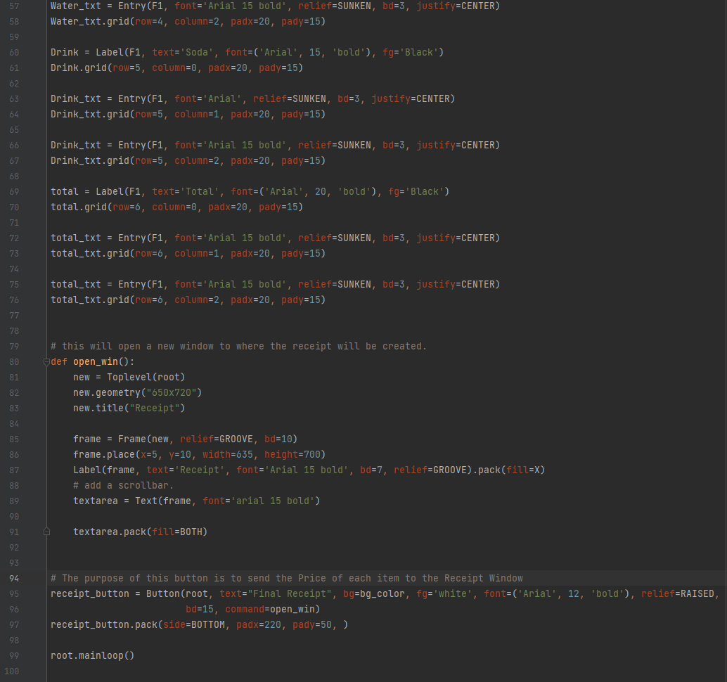 Solved Using this code I need have the items printed on the | Chegg.com