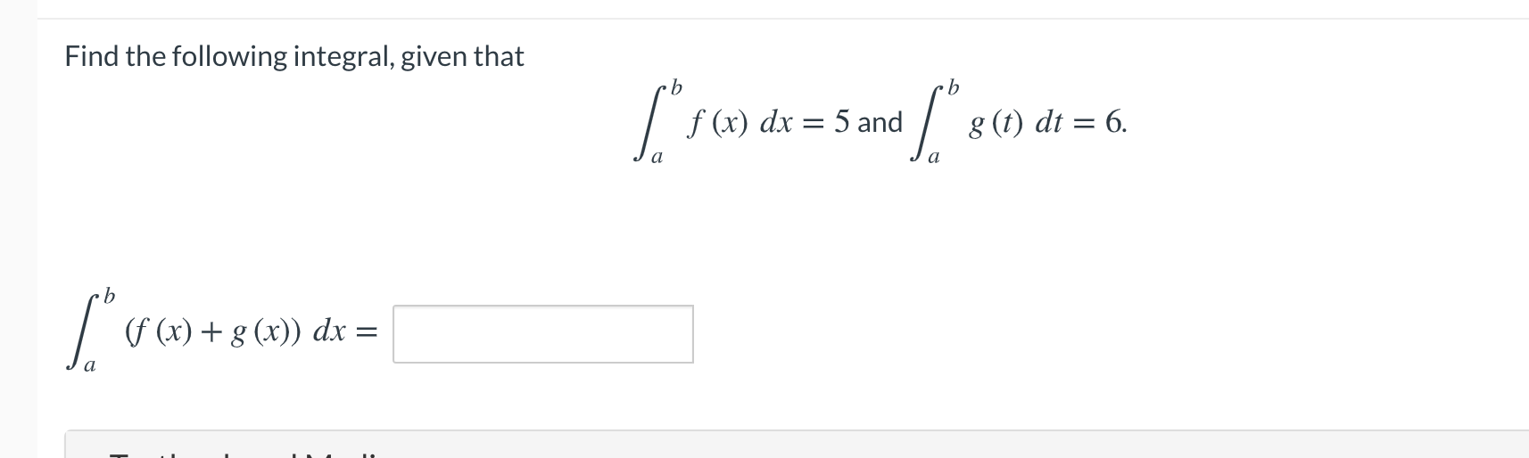Solved Find the following integral, given that f (x) dx = 5 | Chegg.com