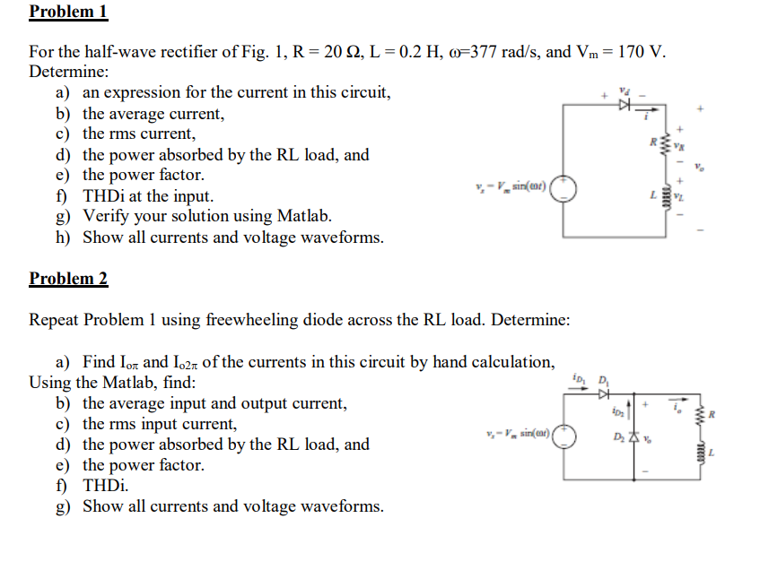 Solved For the half-wave rectifier of Fig. | Chegg.com
