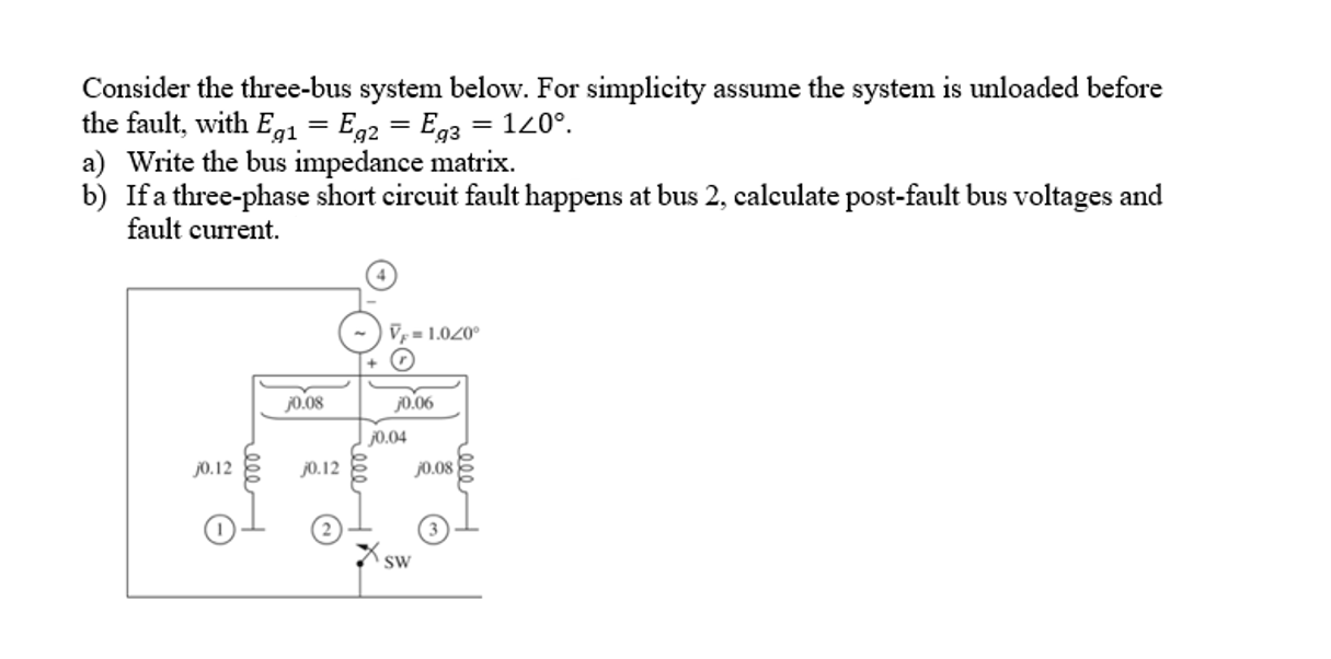 Solved Consider the three-bus system below. For simplicity | Chegg.com