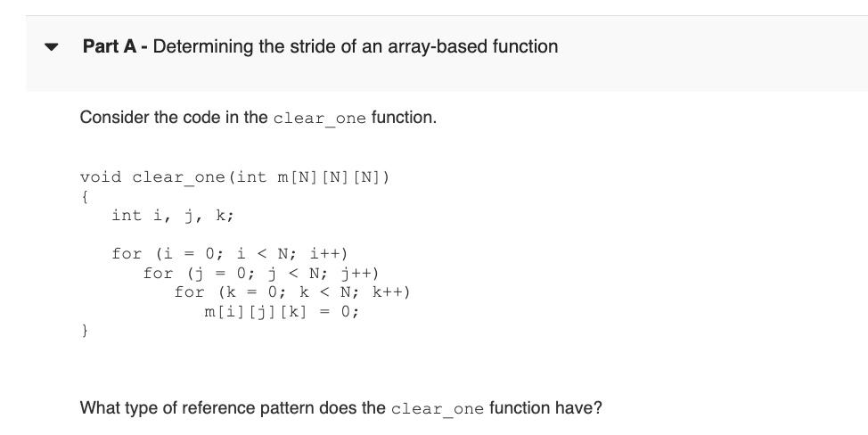 Solved Part A - Determining the stride of an array-based | Chegg.com