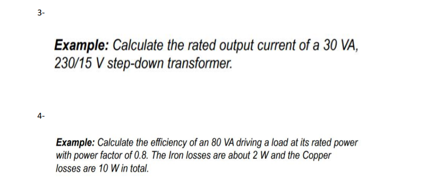 Solved 3- Example: Calculate the rated output current of a | Chegg.com