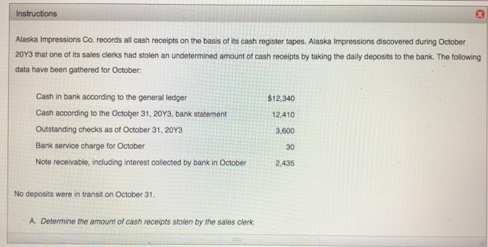Solved Alaska Impressions Co. records all cash receipts on | Chegg.com
