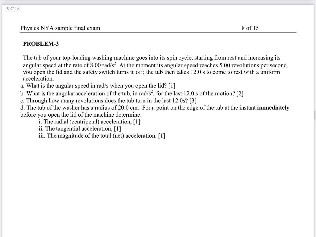 Solved The tub of your top-loading washing machine goes into | Chegg.com