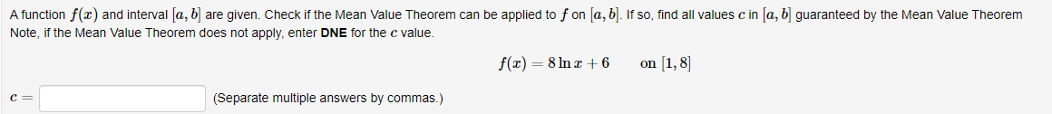 Solved A function f(x) and interval [a,b] are given. Check | Chegg.com