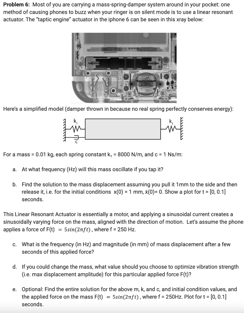 Most of you are carrying a mass-spring-dampersystem | Chegg.com