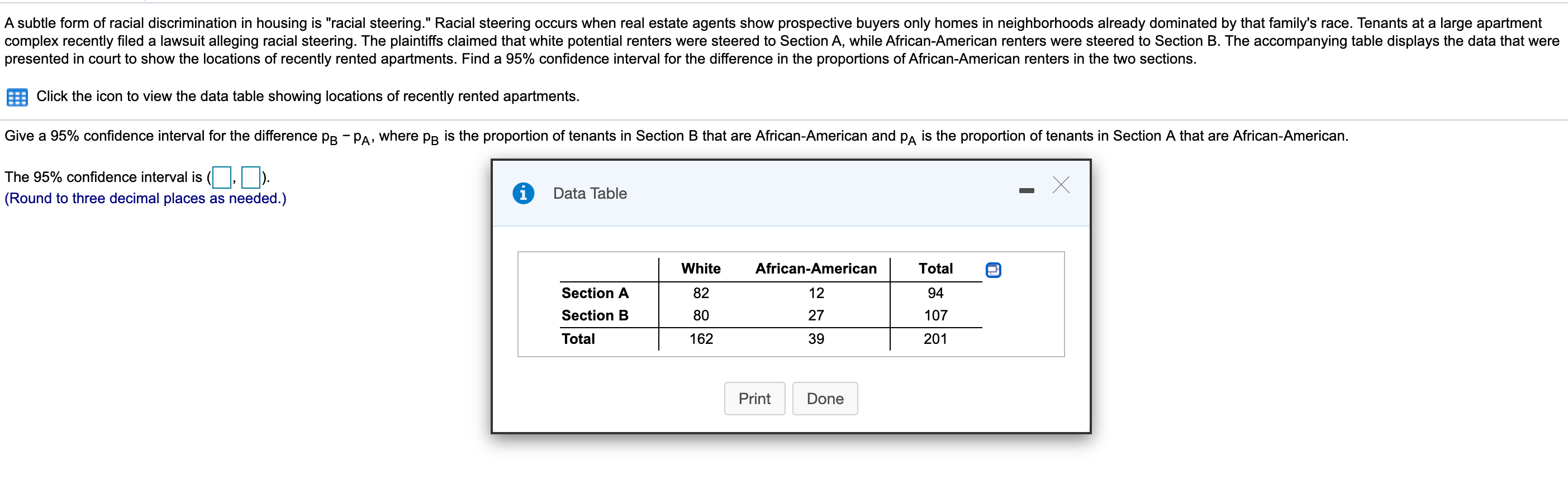 Solved A subtle form of racial discrimination in housing is | Chegg.com