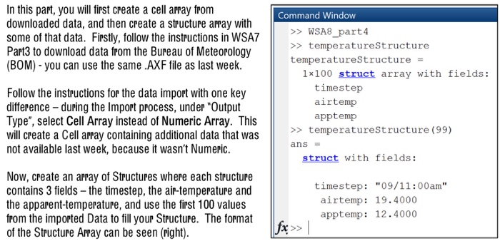 In this part, you will first create a cell array from | Chegg.com