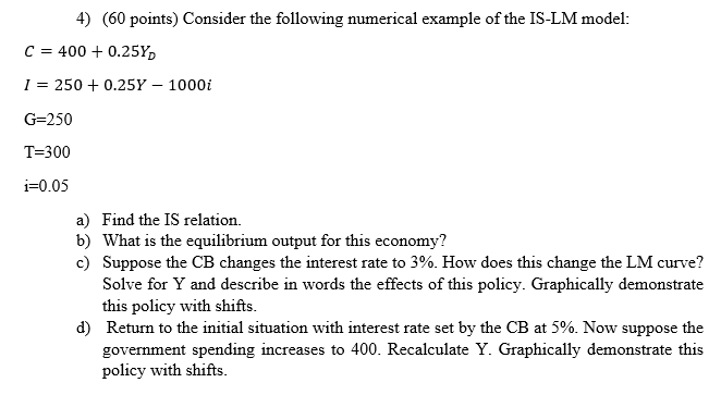 Solved 4) (60 points) Consider the following numerical | Chegg.com