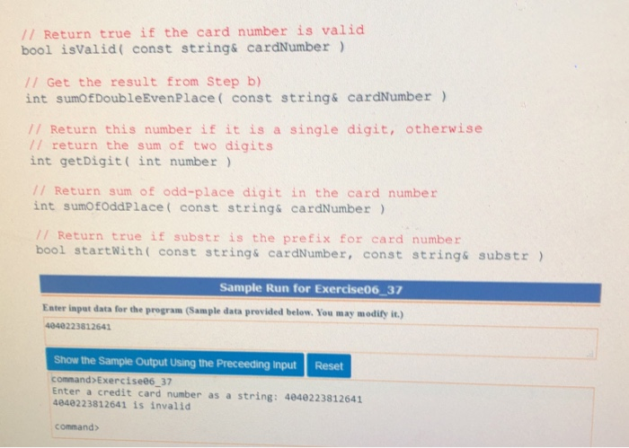 Solved (Financial: credit card number validation, loop, char | Chegg.com