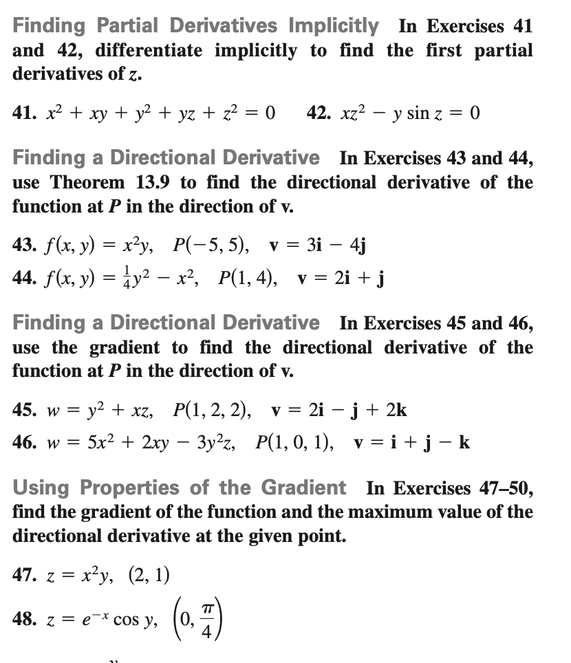 Solved Finding Partial Derivatives Implicitly In Exercises | Chegg.com