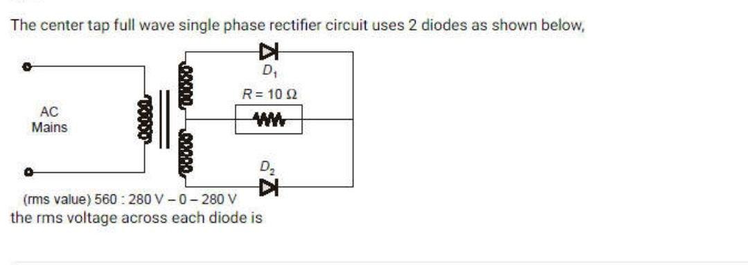 Solved The center tap full wave single phase rectifier | Chegg.com