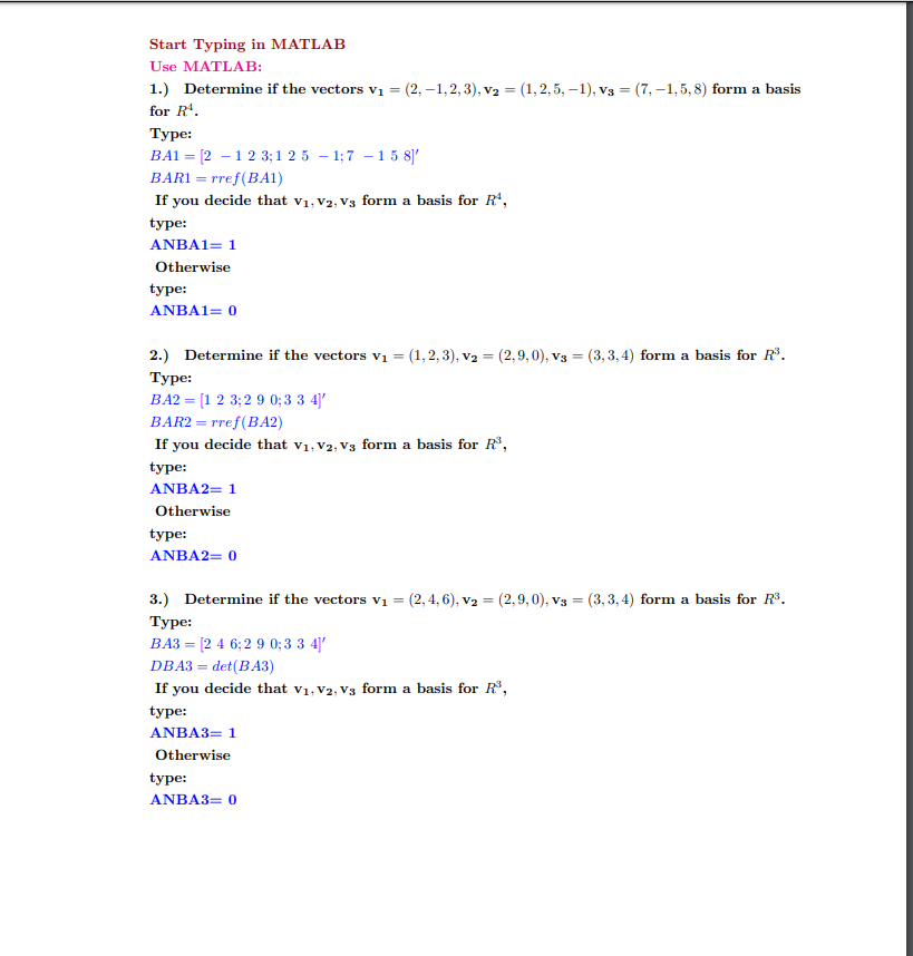 Solved Start Typing In Matlab Use Matlab 1 Determine If 3548